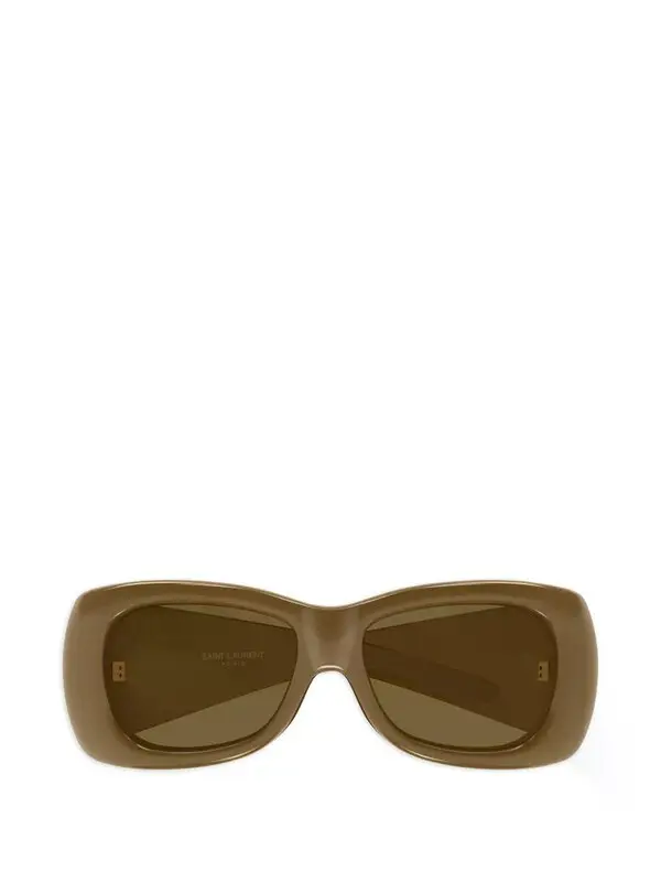 Saint Laurent Rectangle-frame Sunglasses - Brown