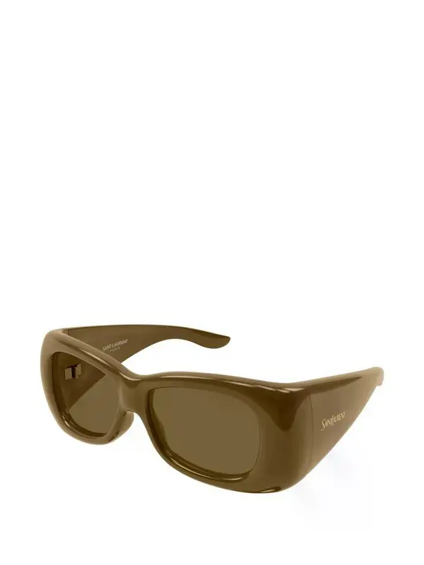 Saint Laurent Rectangle-frame Sunglasses - Brown