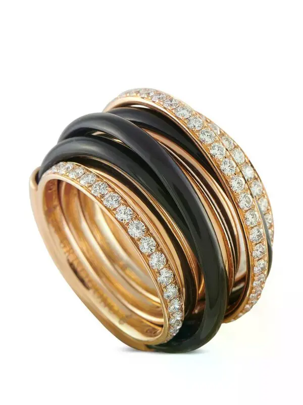 De Grisogono Allegra 18k Rose Gold Diamond Ring - Pink