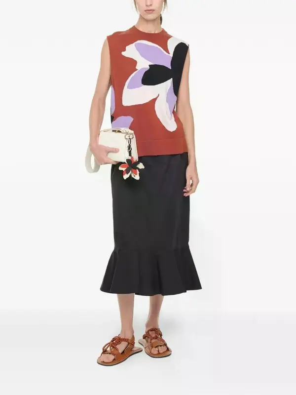Plan C Flower Intarsia-knit Vest