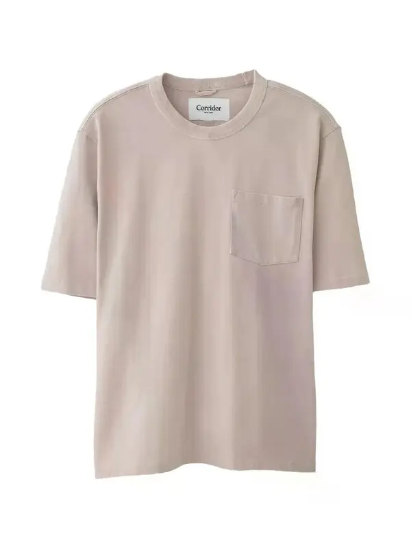 CORRIDOR Garment-dyed Chest-pocket T-shirt - Pink