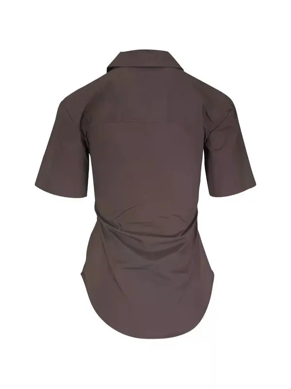 Veronica Beard Devra Ruched Blouse - Brown