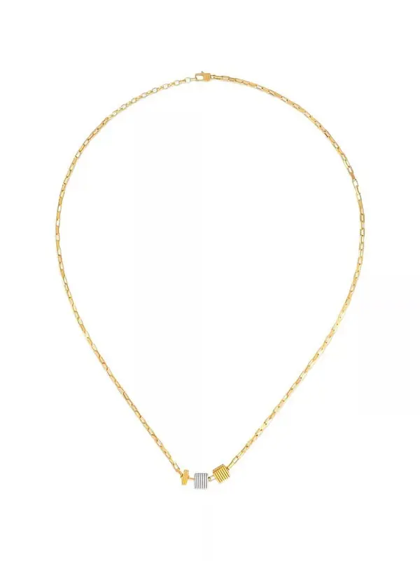 IVI Aurelia Engraved Charm Necklace - Gold