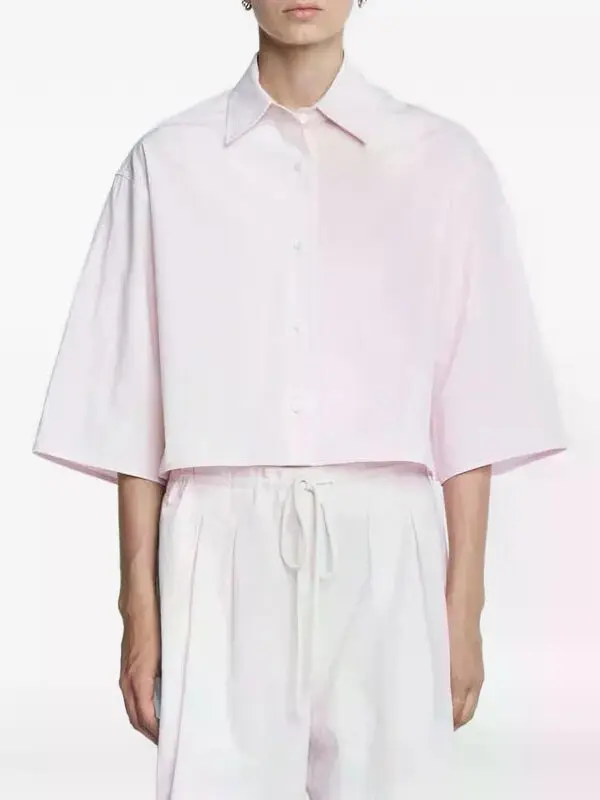 Maria Mcmanus Cropped Short-sleeve Shirt - Pink