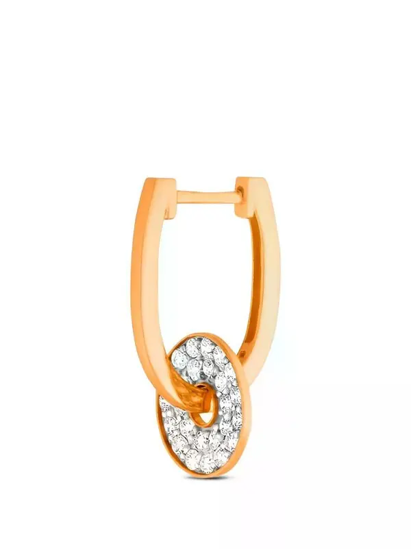 Ginette Ny Donut Diamond Hoop Earrings - Pink