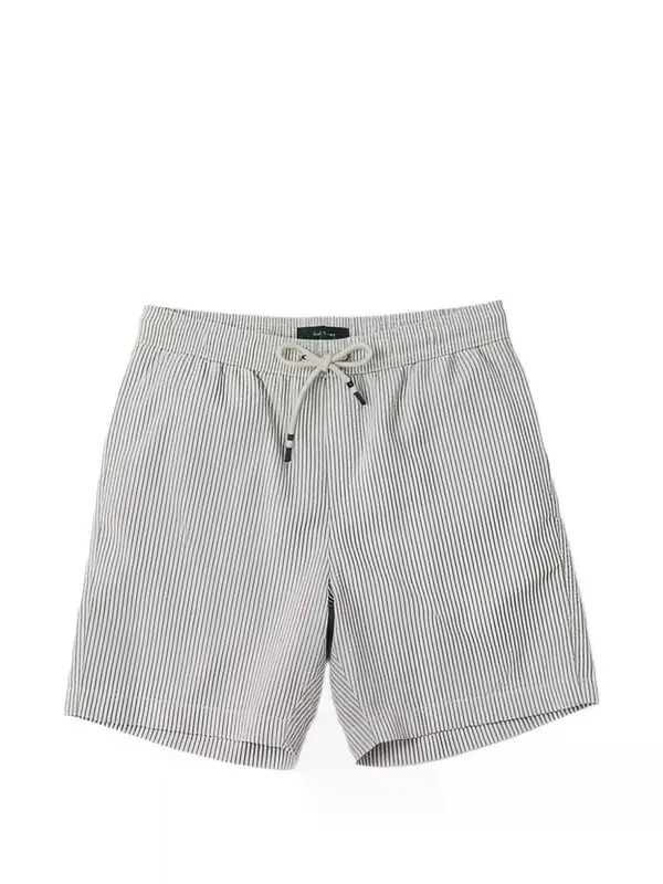 Hartford Striped Seersucker Swim Trunks - White