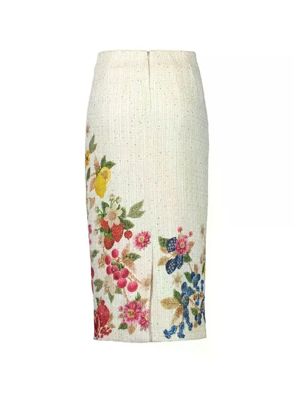 MARY KATRANTZOU Vargas Fruit-embroidered Midi Skirt