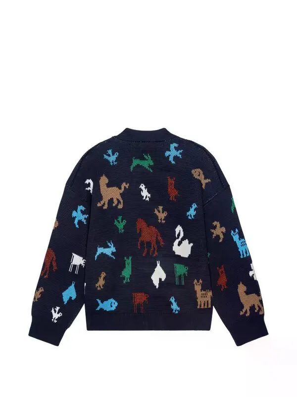 The Great. Pictograph Jacquard-knit Cardigan