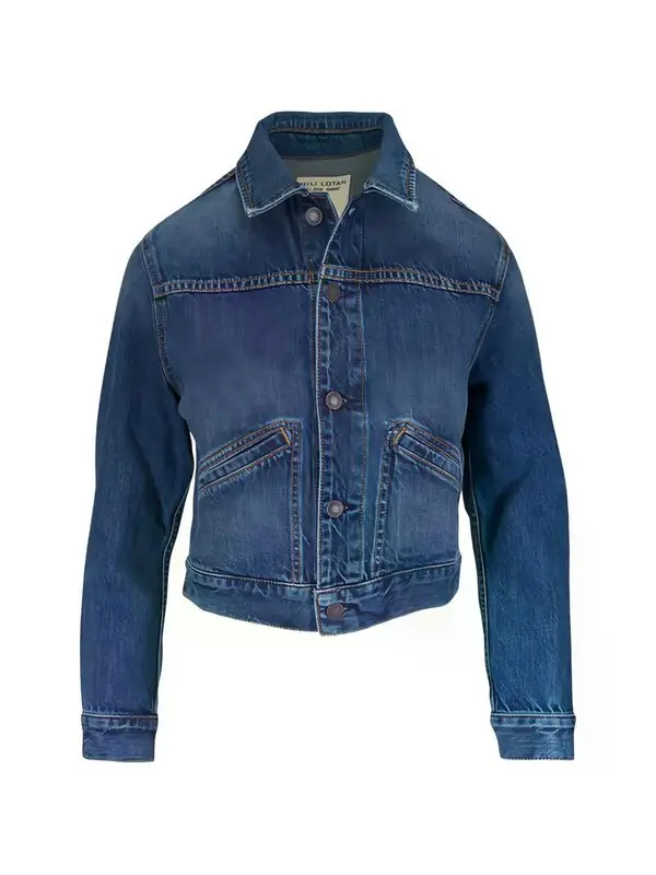 NILI LOTAN Carly Simon Contrast-stitch Denim Jacket - Blue