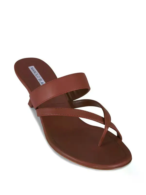 Manolo Blahnik Susa Strappy Leather Sandals - Brown