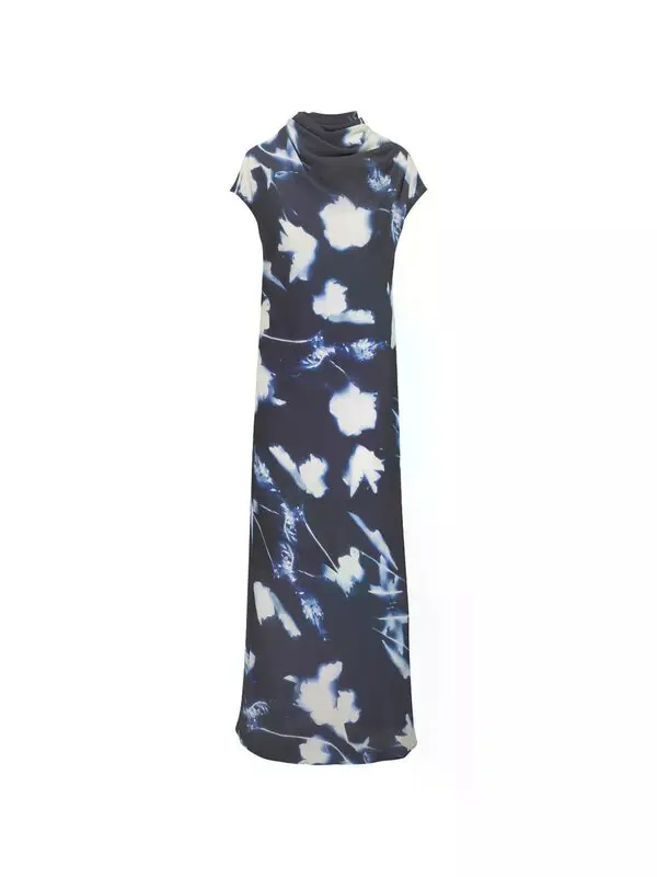 Lela Rose Floral-print Maxi Dress - Blue