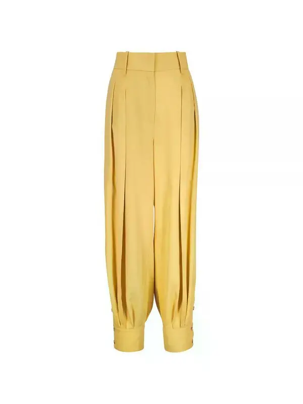 Michael Kors Pleated Button-cuff Trousers - Yellow