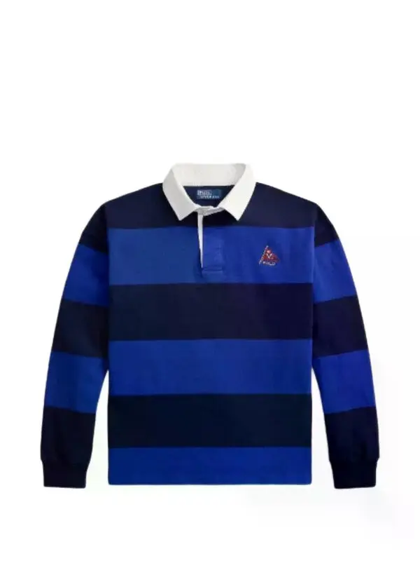 Polo Ralph Lauren Big Fit Striped Long-sleeve Polo Shirt - Blue