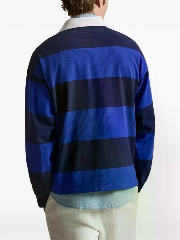 Polo Ralph Lauren Big Fit Striped Long-sleeve Polo Shirt - Blue