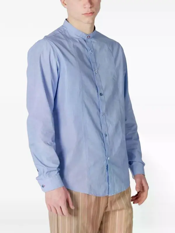 GIANNI LUPO Mandarin-collar Panelled Shirt