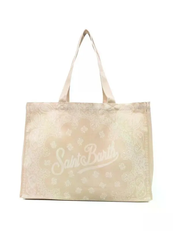 MC2 SAINT BARTH Paisley-print Beach Bag - Neutrals