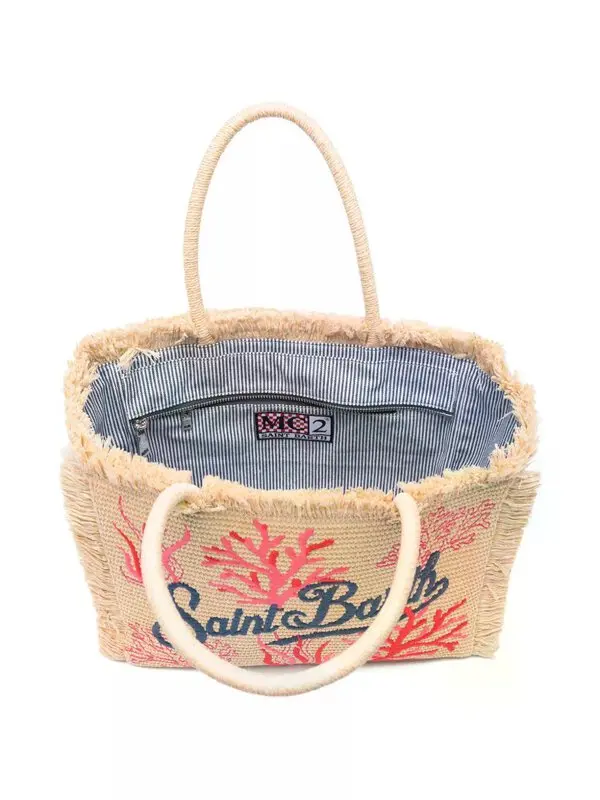 MC2 SAINT BARTH Embroidered Tote Bag - Neutrals
