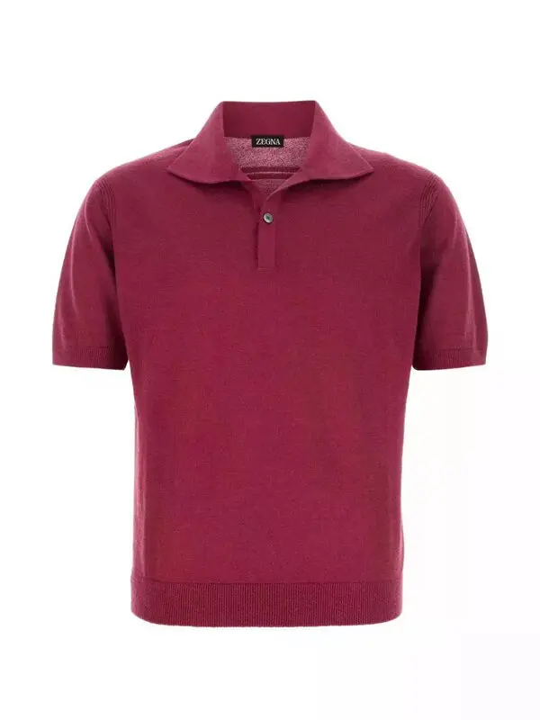 Zegna Knitted Polo Shirt - Red