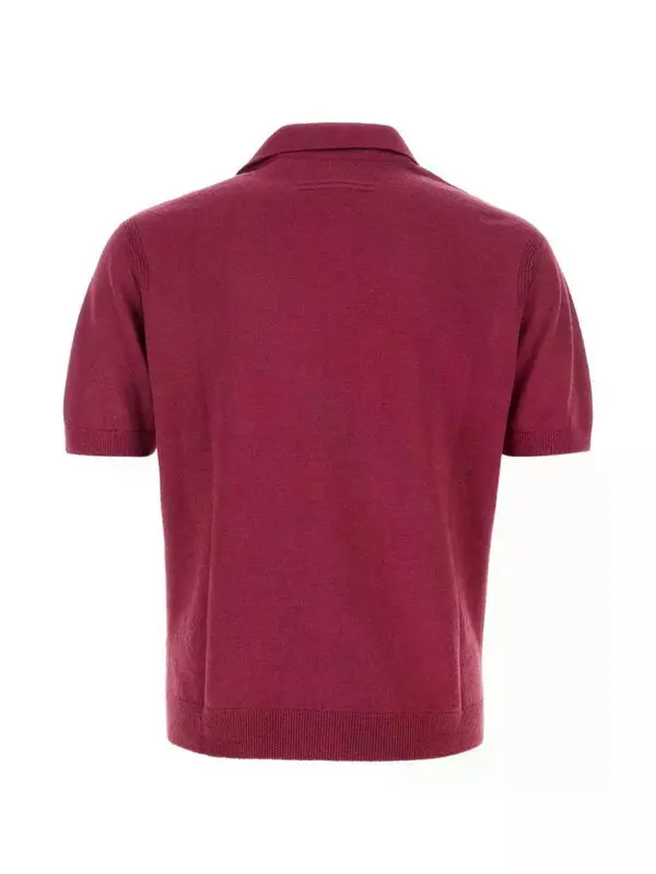 Zegna Knitted Polo Shirt - Red