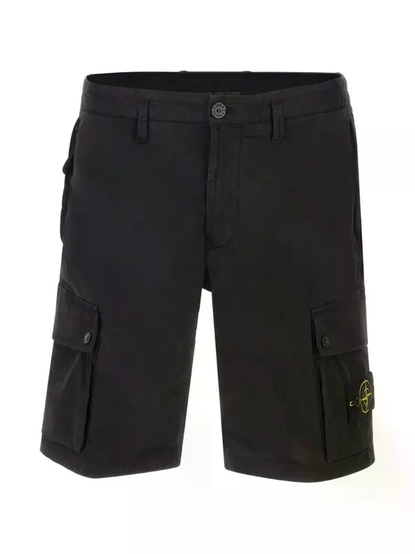Stone Island Compass-badge Cargo Shorts - Black