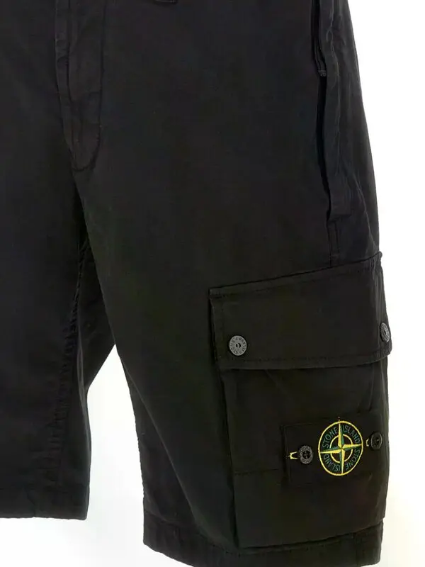 Stone Island Compass-badge Cargo Shorts - Black