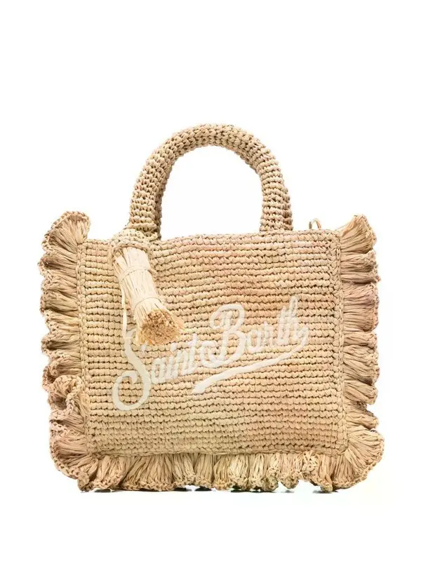 MC2 SAINT BARTH Ruffled Raffia Beach Bag