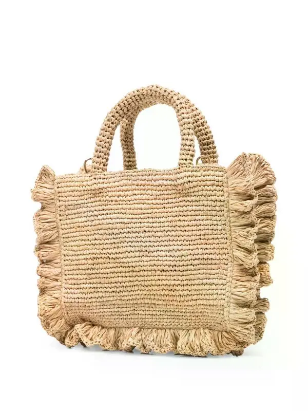 MC2 SAINT BARTH Ruffled Raffia Beach Bag