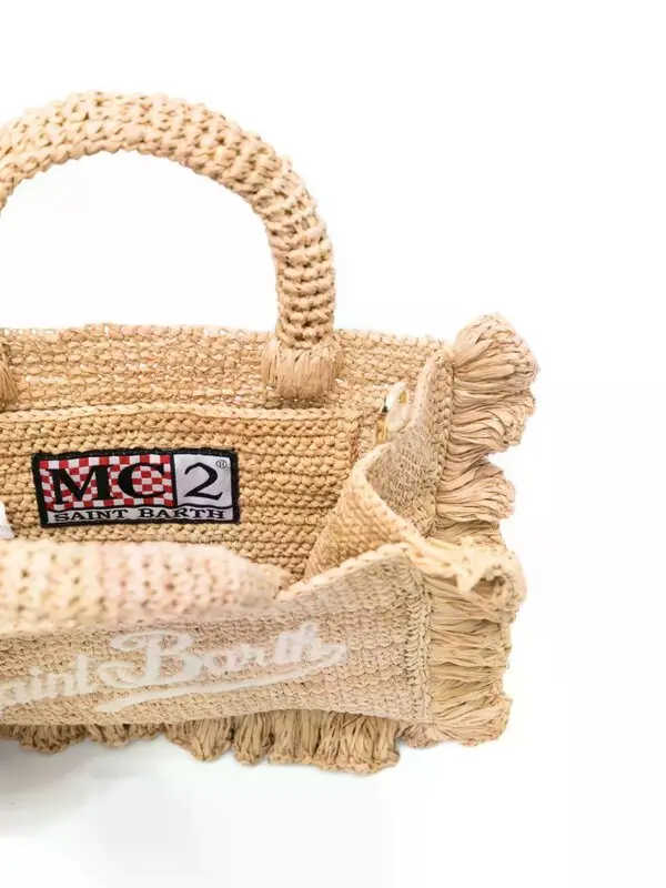 MC2 SAINT BARTH Ruffled Raffia Beach Bag