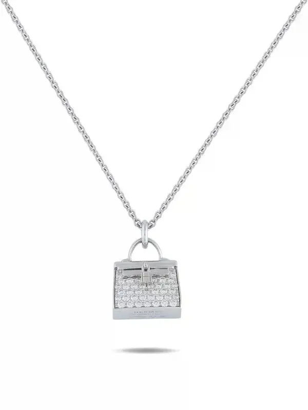 Hermès Amulettes Kelly Diamond Necklace - Silver