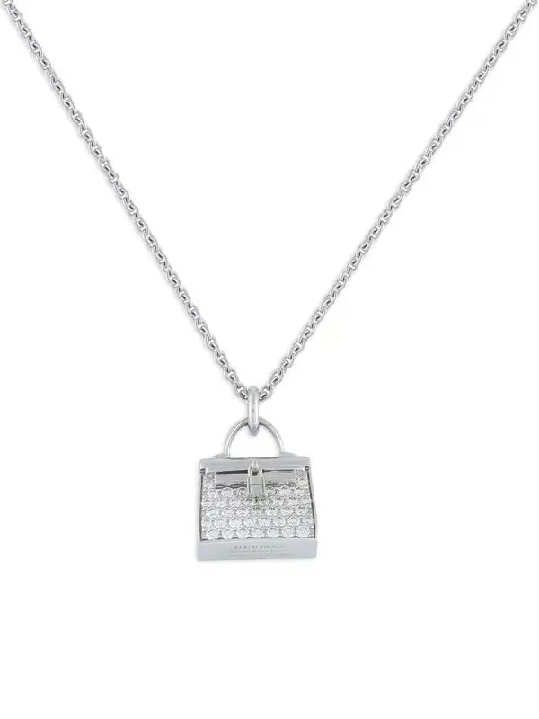 Hermès Amulettes Kelly Diamond Necklace - Silver