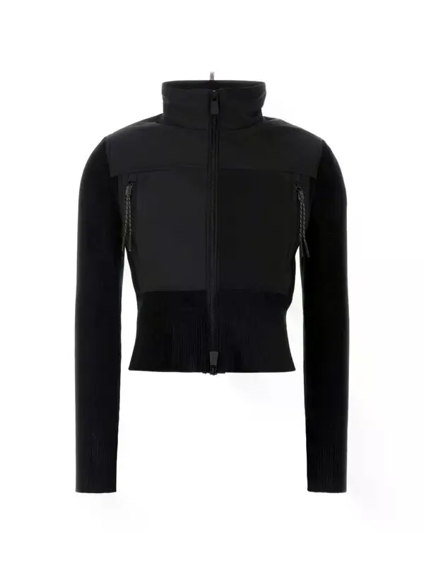 Moncler Panelled-knit Cardigan - Black
