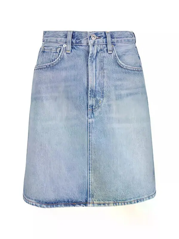 Citizens Of Humanity Faded-effect Denim A-line Skirt - Blue