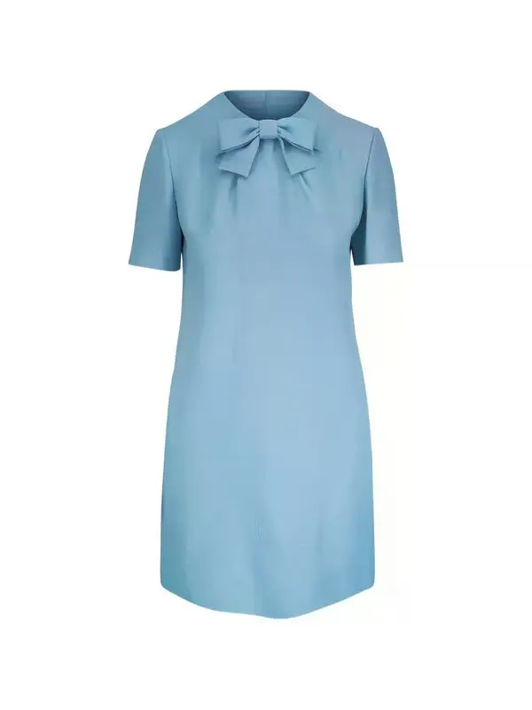 Valentino Garavani Bow-detail Short-sleeve Dress - Blue