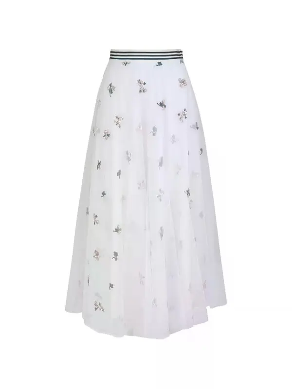 Talbot Runhof Hessa20 Sequin-embellished Tulle Midi Skirt - White