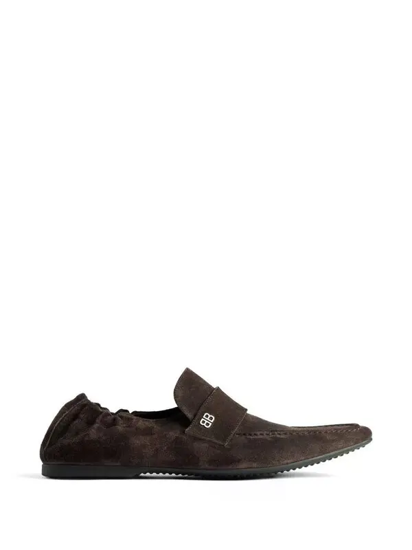Balenciaga Palermo Bb Logo-plaque Loafers - Brown