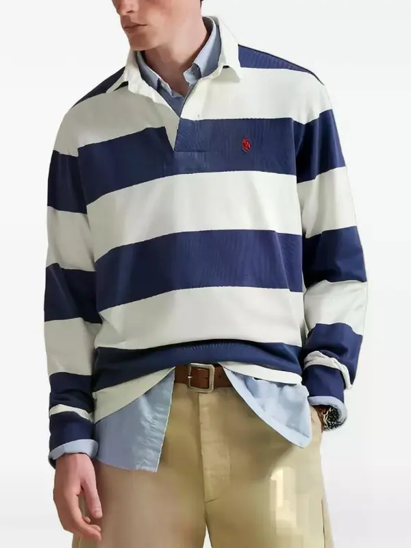 Polo Ralph Lauren Striped Long-sleeve Rugby Shirt - Blue