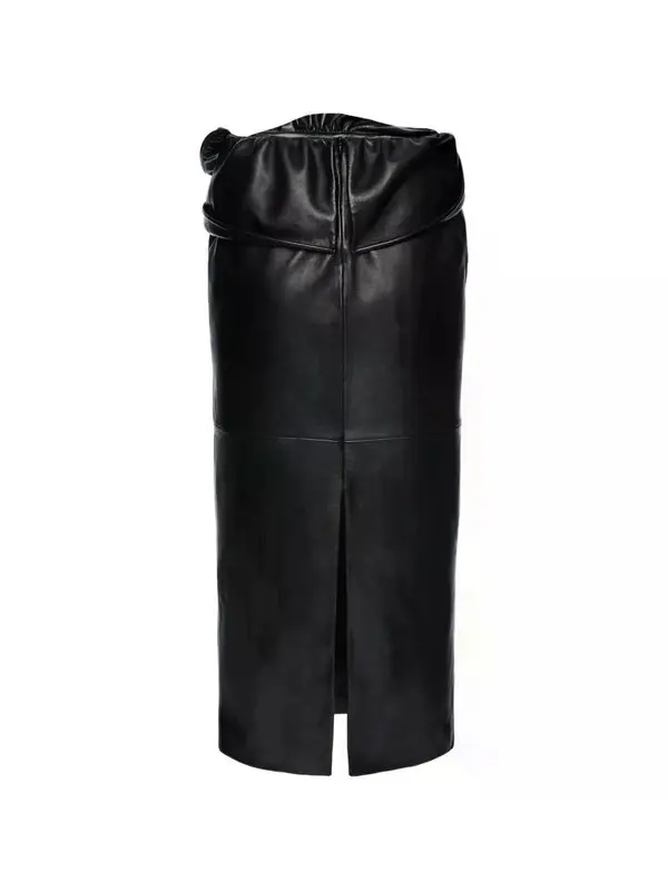 Magda Butrym Flower-detail Leather Midi Skirt
