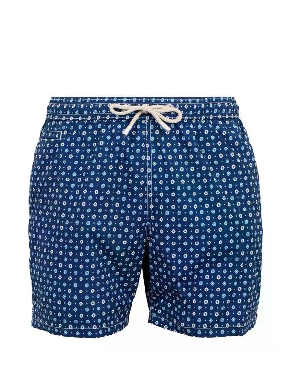 MC2 SAINT BARTH Floral-print Swim Shorts - Blue