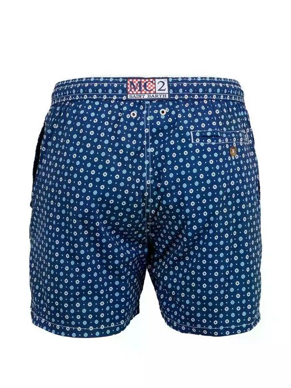 MC2 SAINT BARTH Floral-print Swim Shorts - Blue