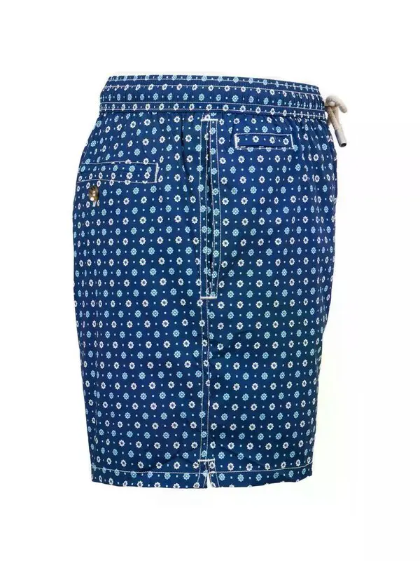 MC2 SAINT BARTH Floral-print Swim Shorts - Blue
