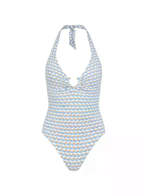 Seafolly Ring-front Halterneck One-piece Swimsuit - White