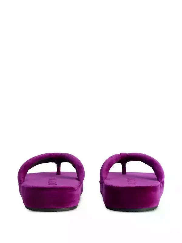 Balenciaga Jet Lag Thong Velvet Platform Flip-flops - Purple