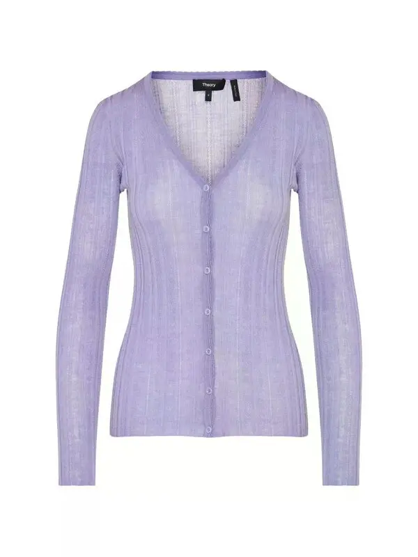 Theory Ribbed-knit V-neck Cardigan