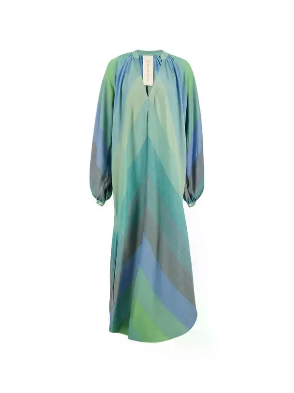 MARRAKSHI LIFE Touareg Striped Dress - Green
