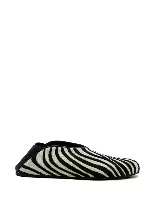 GIABORGHINI Granny Zebra-print Mules - White