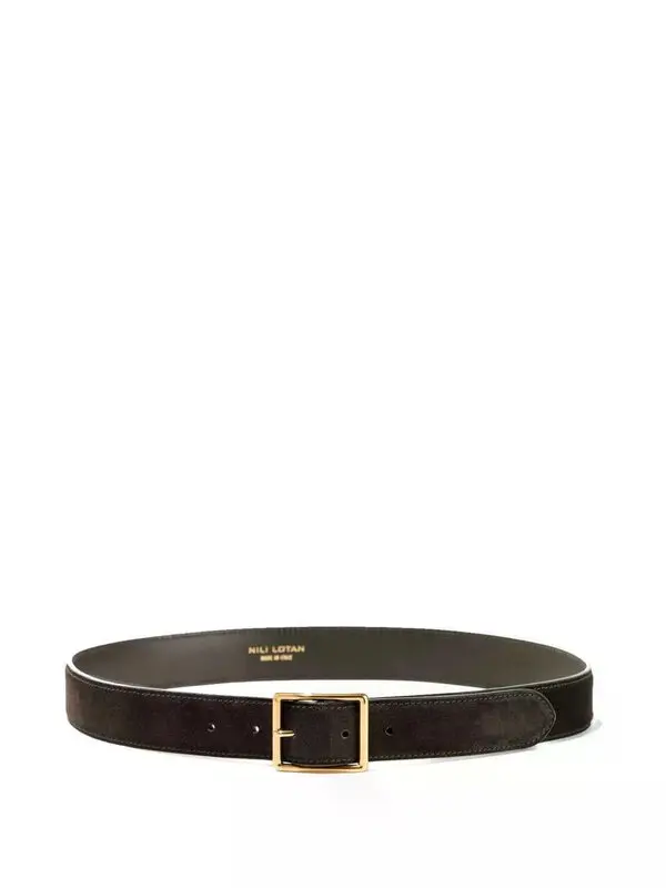 NILI LOTAN Gabriele Suede Belt - Brown