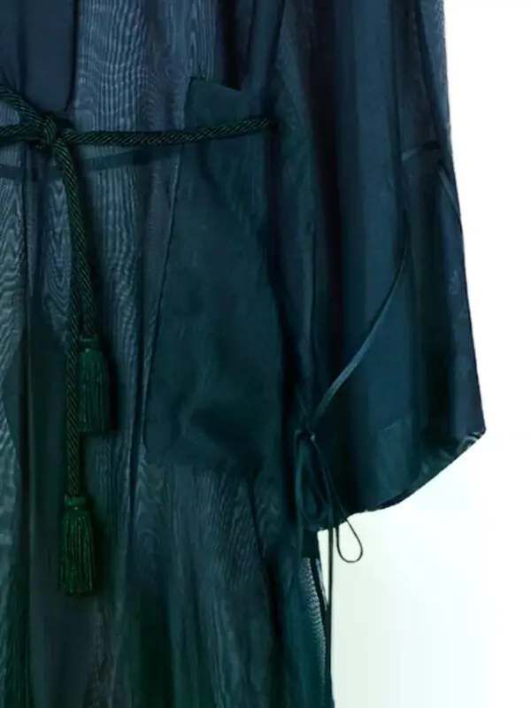 Giorgio Armani Sheer Wide Leg Jumpsuit With Tassel Detail