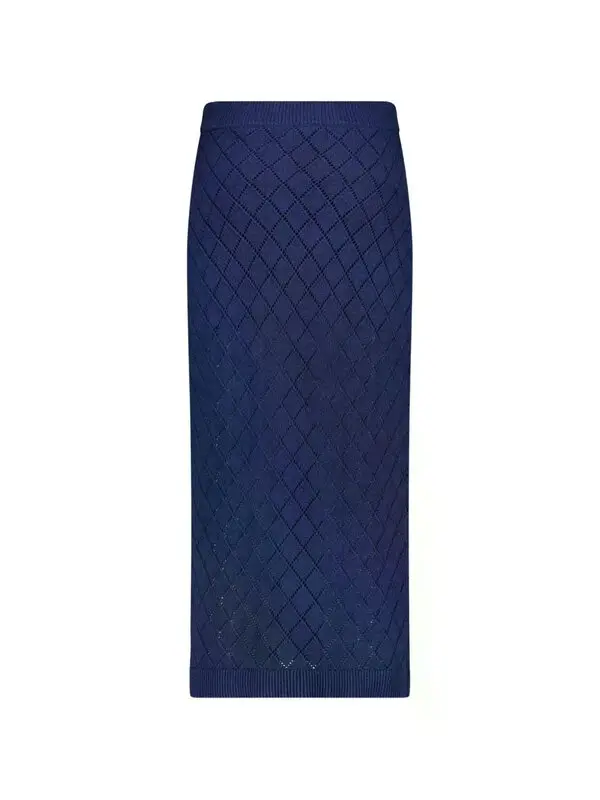 HEVRON Diamond-pattern Button-detail Skirt
