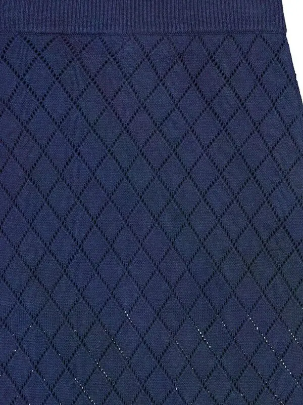 HEVRON Diamond-pattern Button-detail Skirt