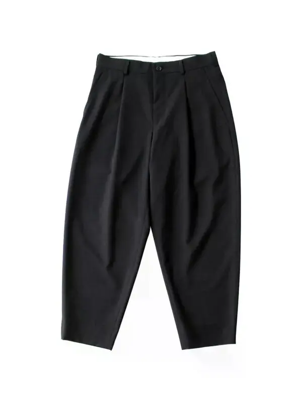 Comme Des Garçons Pleated Tapered-leg Trousers - Black